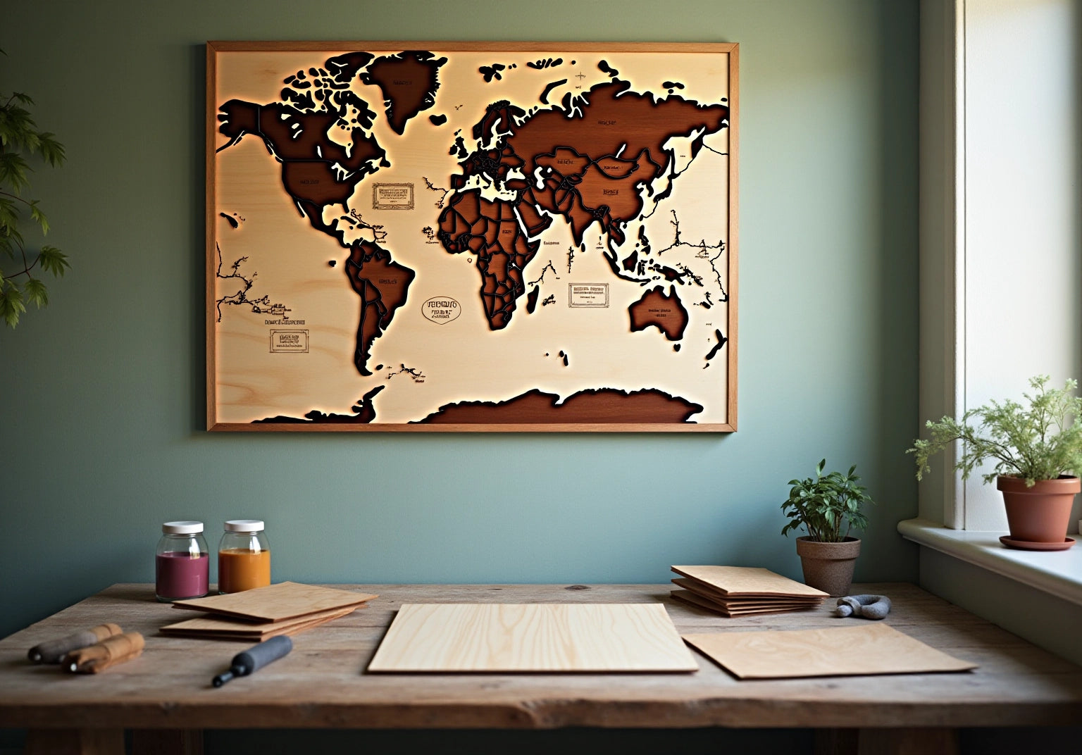 Create a Stunning Wooden Map of Us: Step-by-Step Guide – Pangea Maps